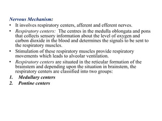 Regulation of ventilation Dr. MADHUKIRAN, MD.PULMONOLOGY | PPT