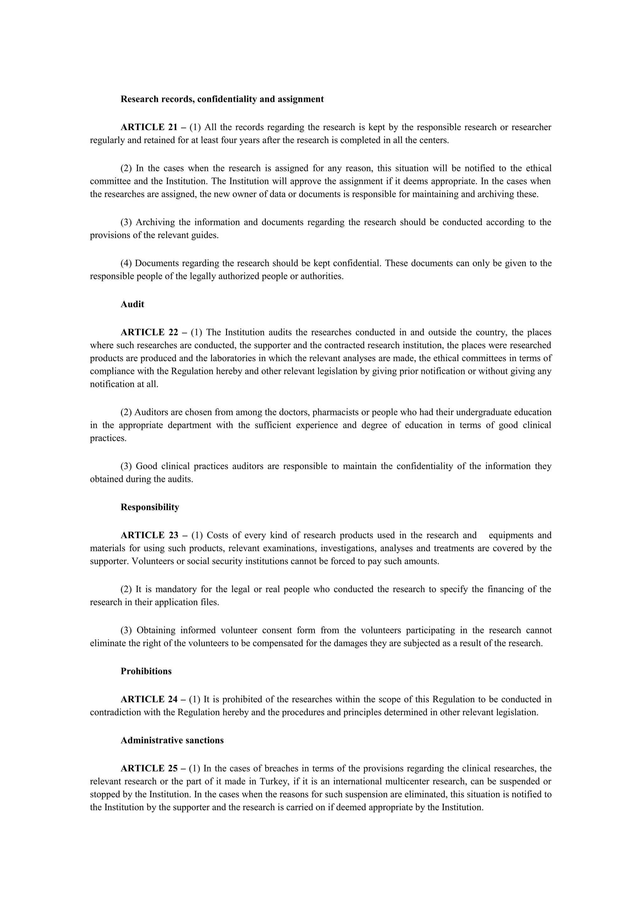 Regulation on clinical trials turkey | DOC