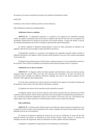 Regulation on clinical trials turkey | DOC