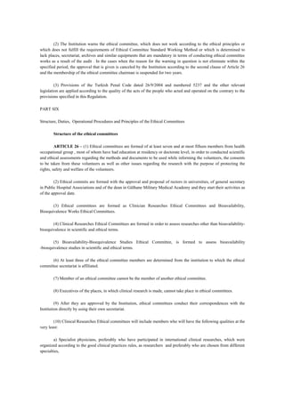 Regulation on clinical trials turkey | DOC