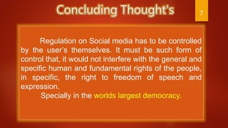 Regulation on social media in india | PPSX
