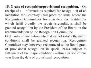 Regulations for recognition of higher secondary schools | PPTX