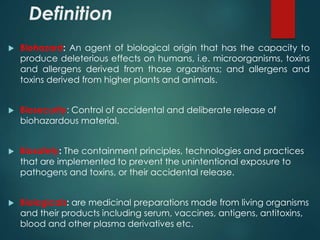 Regulations for safety in biological plants | PPTX | Infectious ...