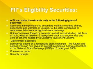 Regulations governing fii in india by vaishnavi | PPT