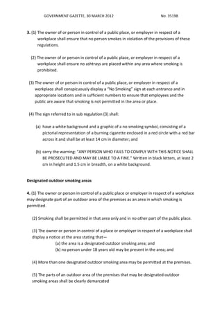 Regulations relating to smoking in Public Places | PDF