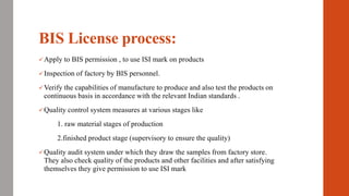 REGULATIVE LEGISLATIONS (BIS and AGMARK).pptx | Agriculture | Industries