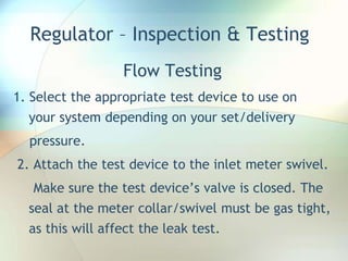 Regulator – inspection & testing | PPTX