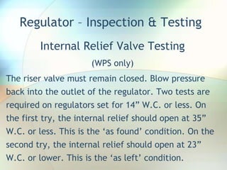 Regulator – inspection & testing | PPTX