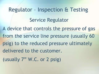 Regulator – inspection & testing | PPTX