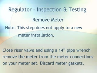 Regulator – inspection & testing | PPTX