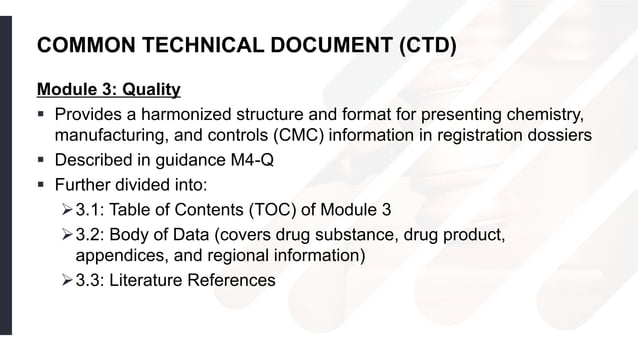 Common Technical Document : A Regulatory Document | PPT