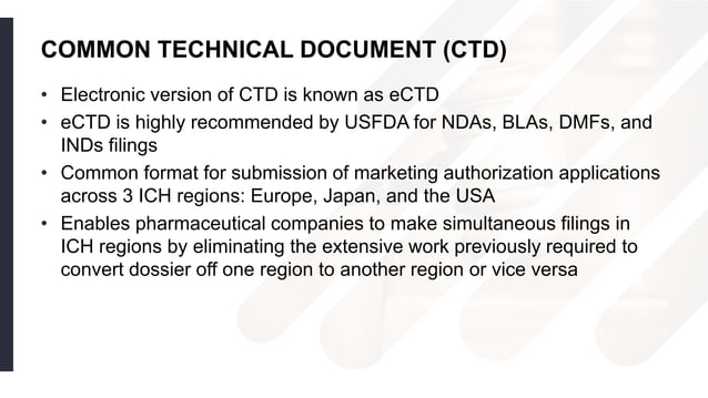 Common Technical Document : A Regulatory Document | PPT