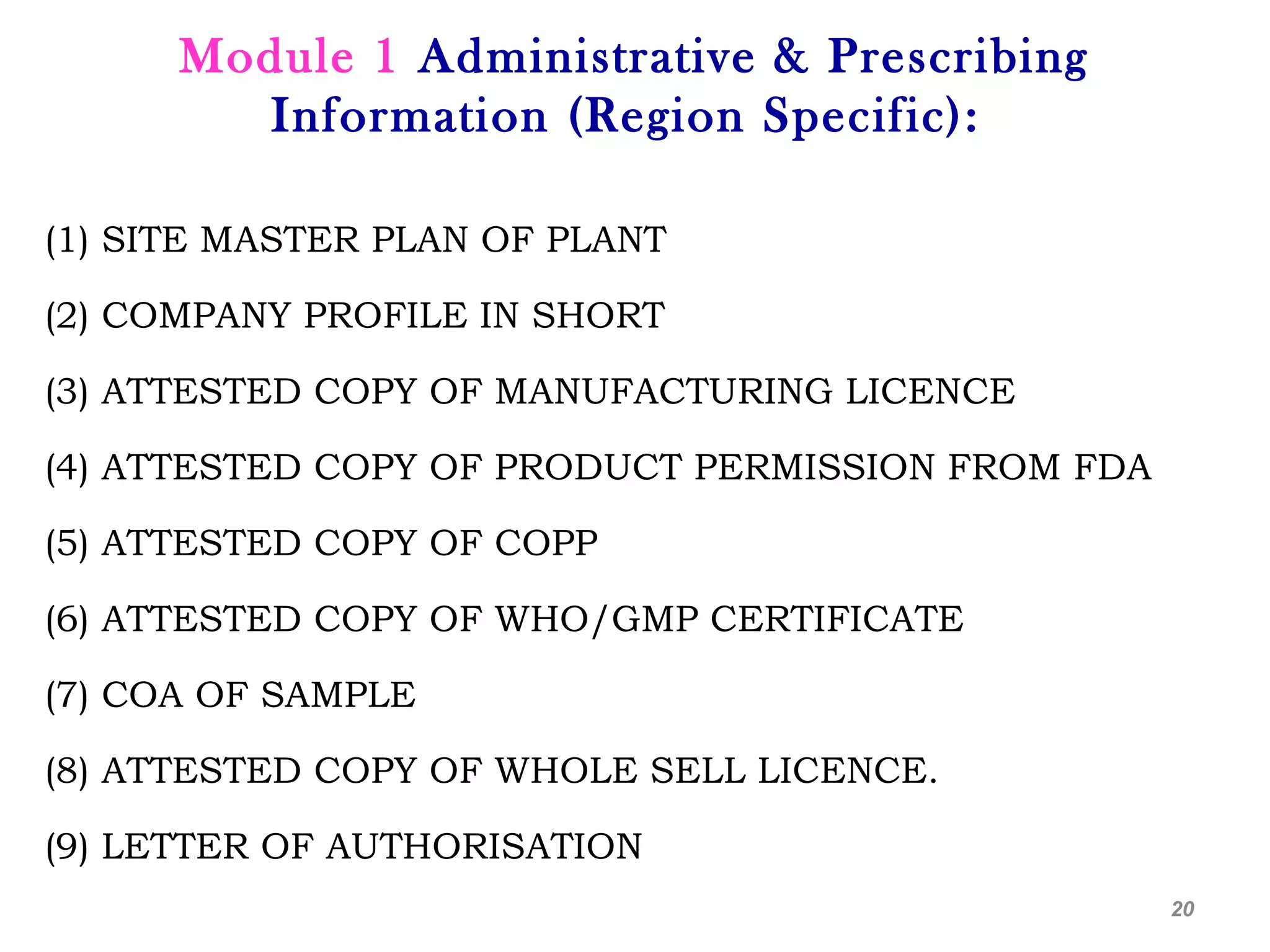 Regulatory affairs-Introduction to CTD | PPT