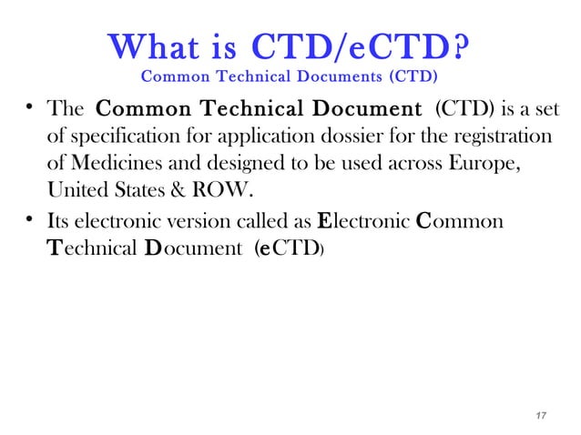 Regulatory affairs-Introduction to CTD | PPT | Pharmaceutical Industry ...