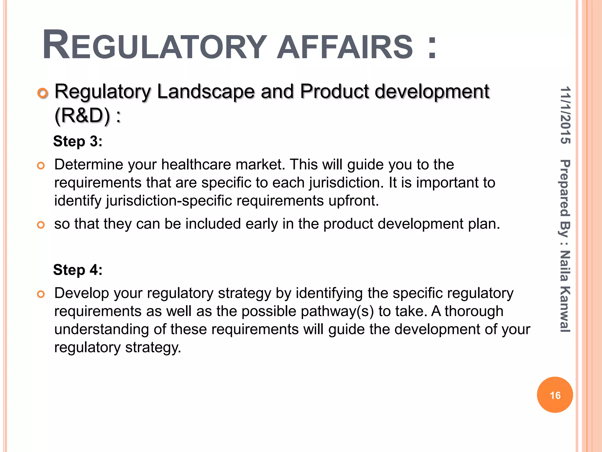 Regulatory affairs. | PPTX
