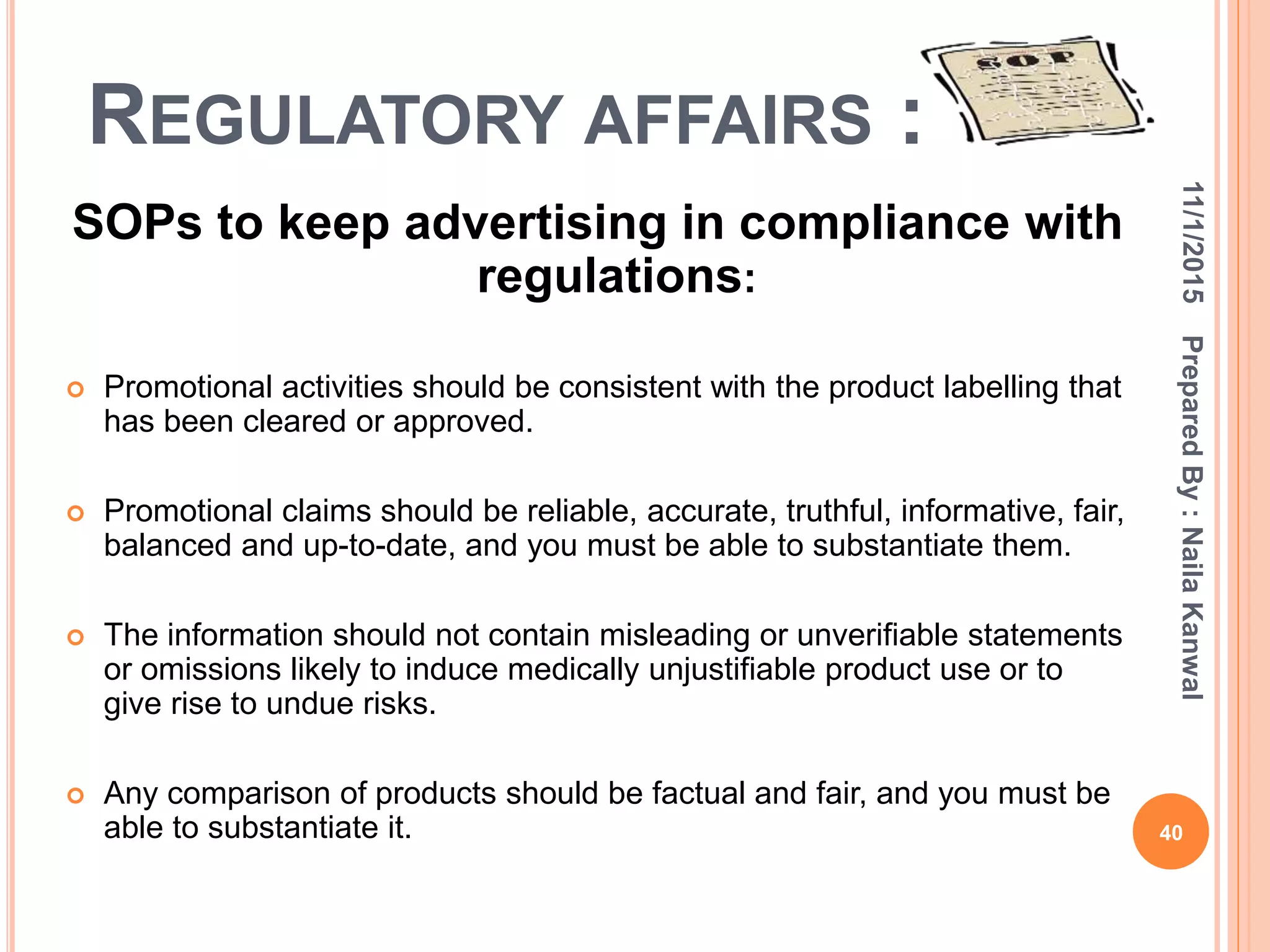 Regulatory affairs. | PPTX