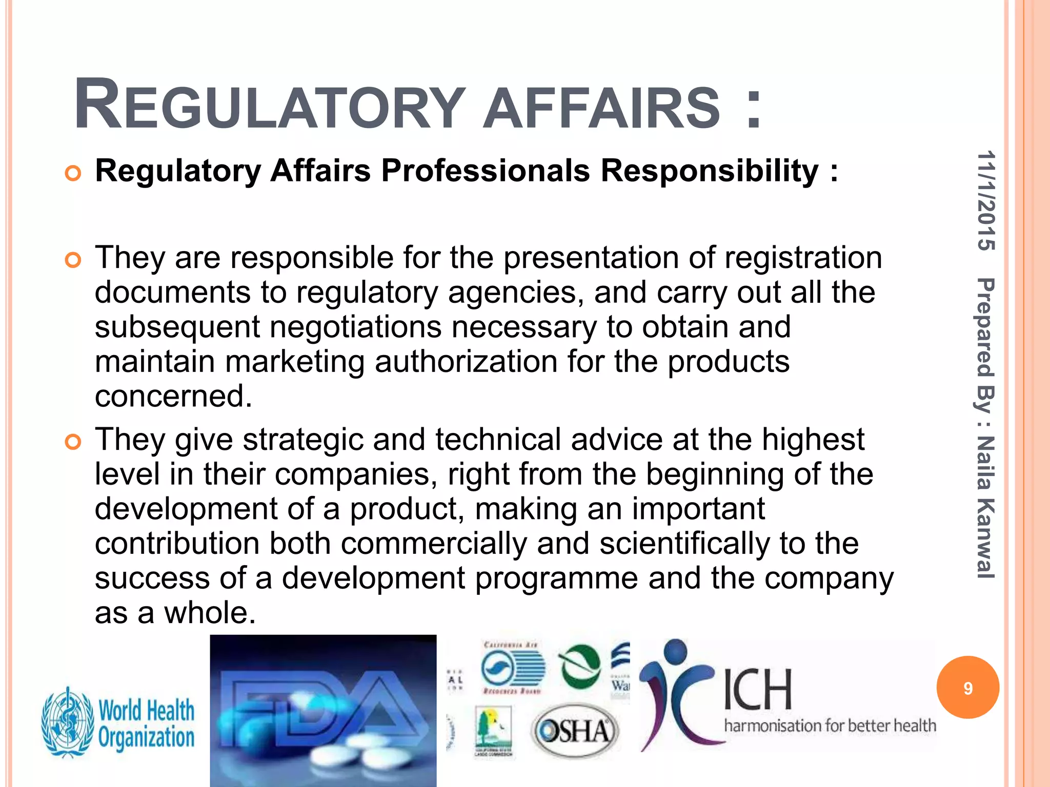 Regulatory affairs. | PPTX