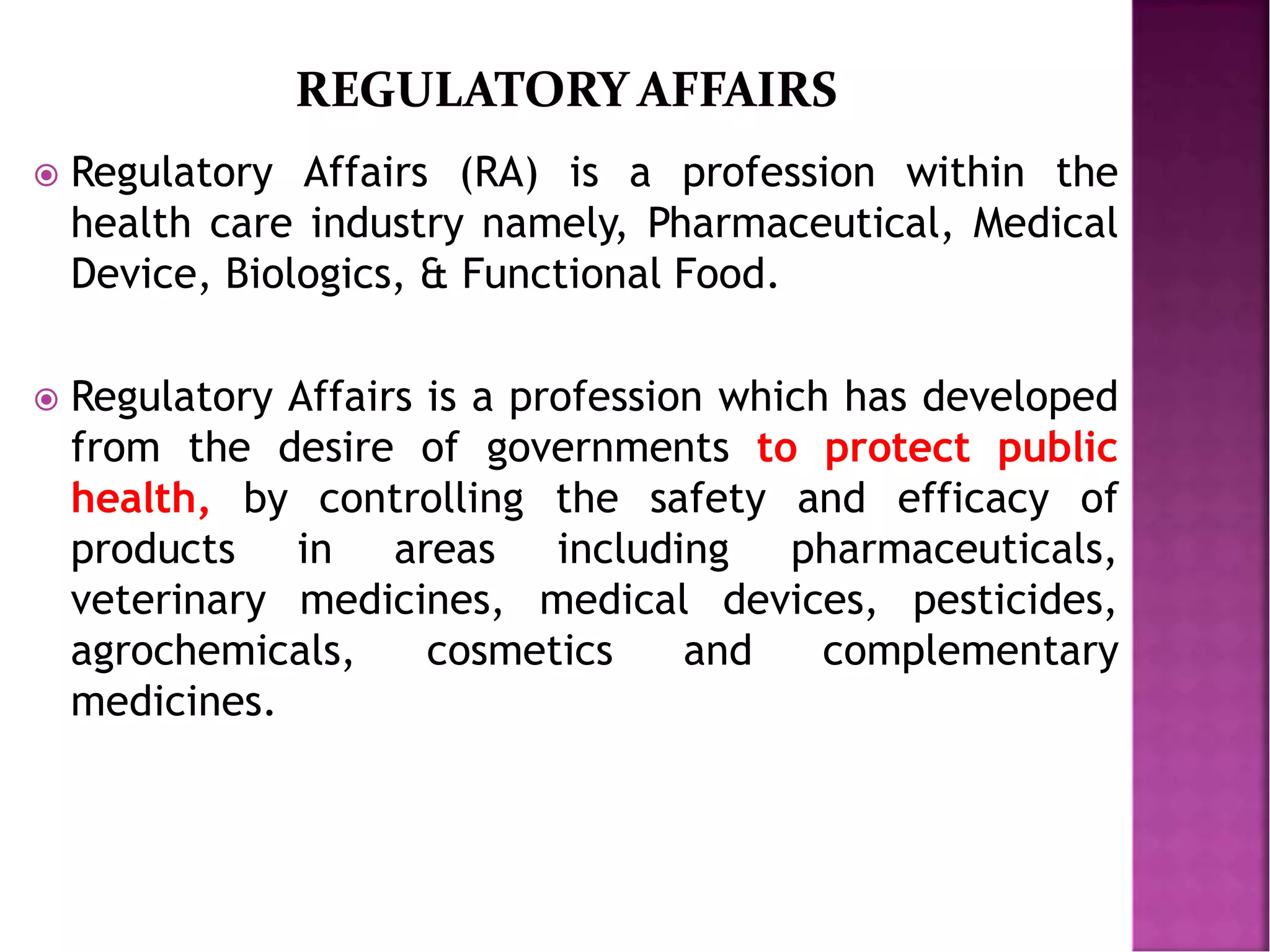 Regulatory affairs | PDF