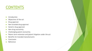 HATCH -WAXMAN ACT | PPTX