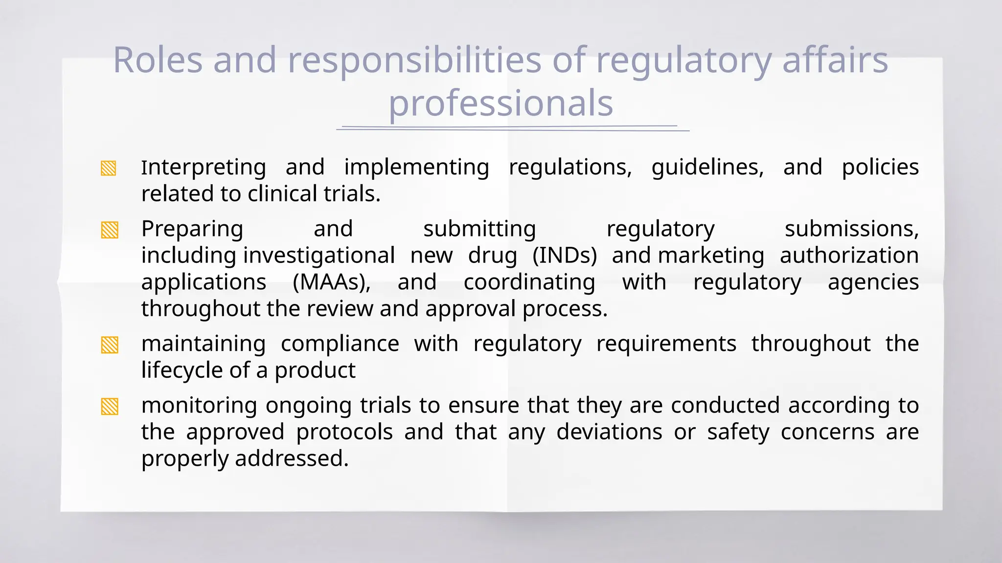 Role of Regulatory Affairs in Clinical Research | PPTX