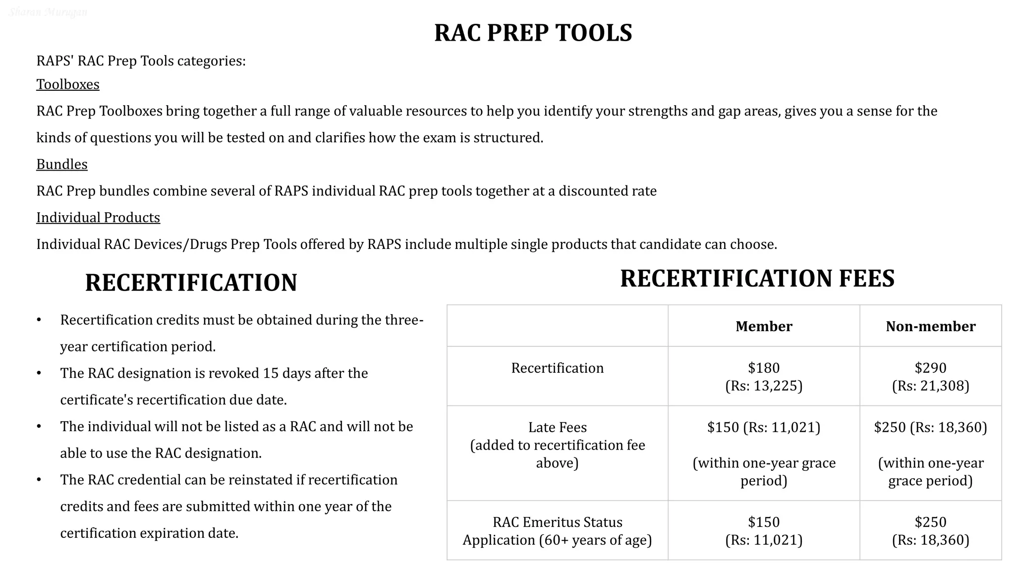 Regulatory Affairs Ccertification (RAC) | PDF