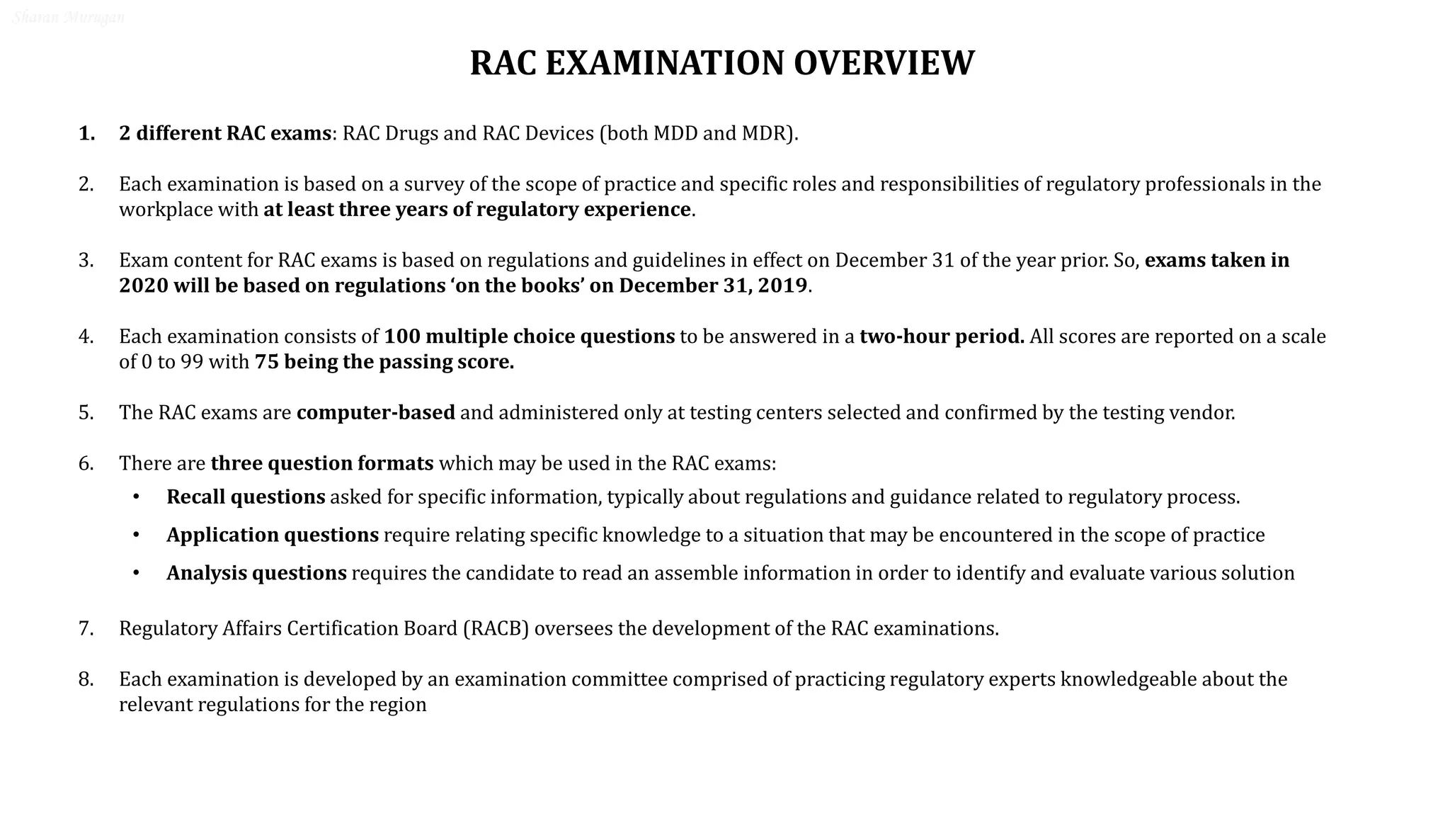 Regulatory Affairs Ccertification (RAC) | PDF
