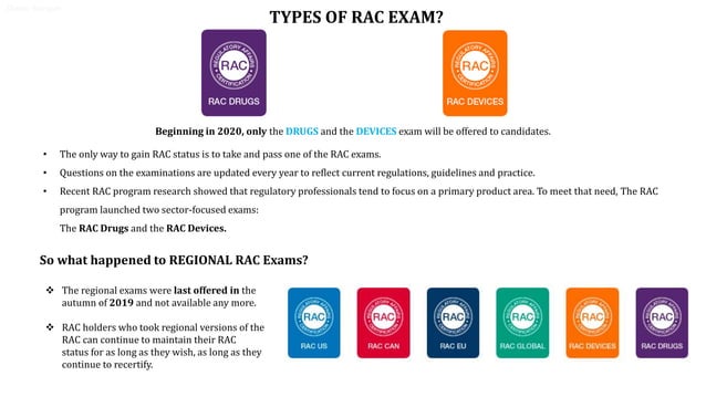 Regulatory Affairs Ccertification (RAC) | PPT