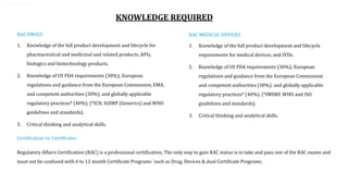 Regulatory Affairs Ccertification (RAC) | PDF