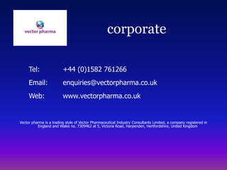 Regulatory affairs consultants vector pharma | PPSX