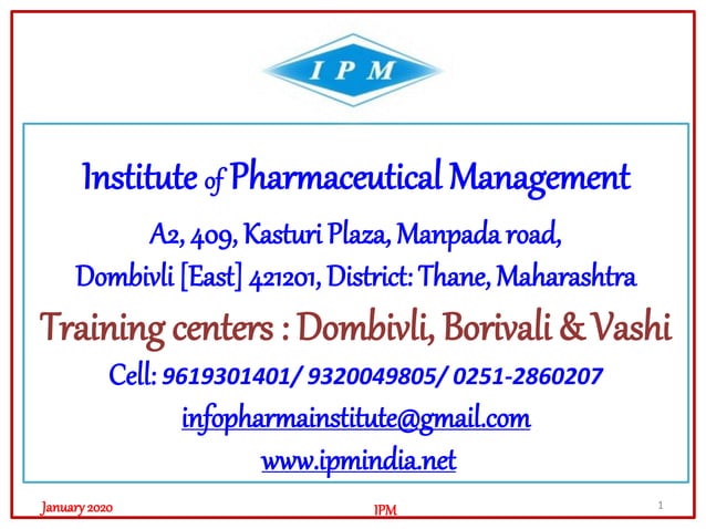 Regulatory Affairs Courses - IPM | PPTX | Pharmaceutical Industry ...