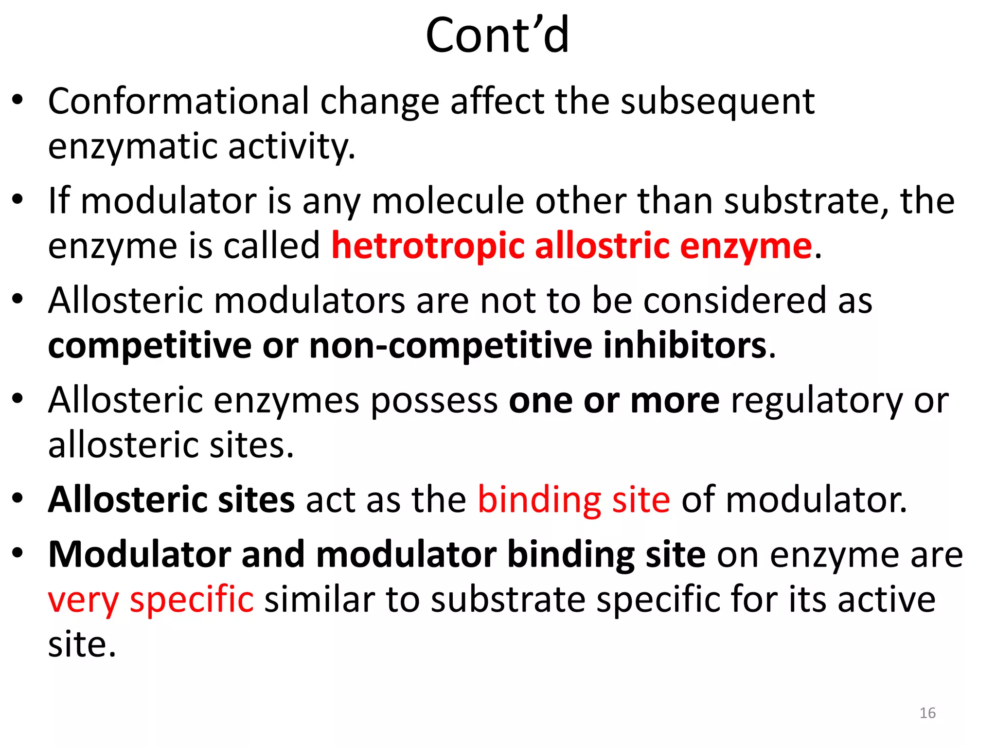 Regulatory and allosteric enzymes and allostrerism | PPTX