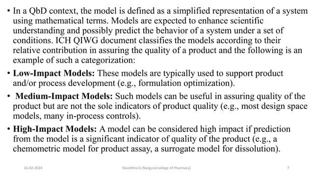 REGULATORY AND INDUSTRY VIEWS ON QbD (1).pptx | Pharmaceutical Industry | Industries