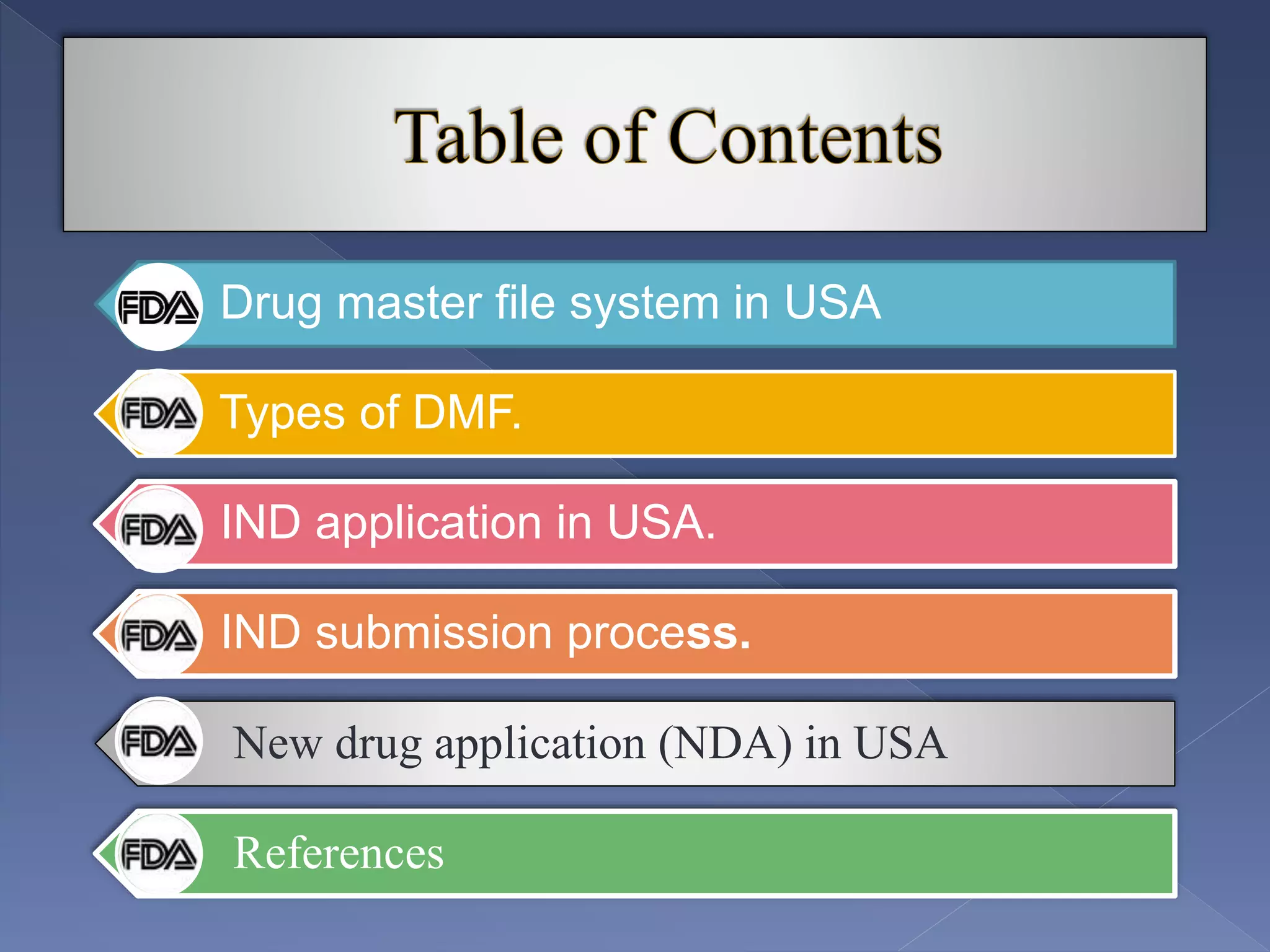 Regulatory approval and system of drug master file ,IND and NDA in USA ...
