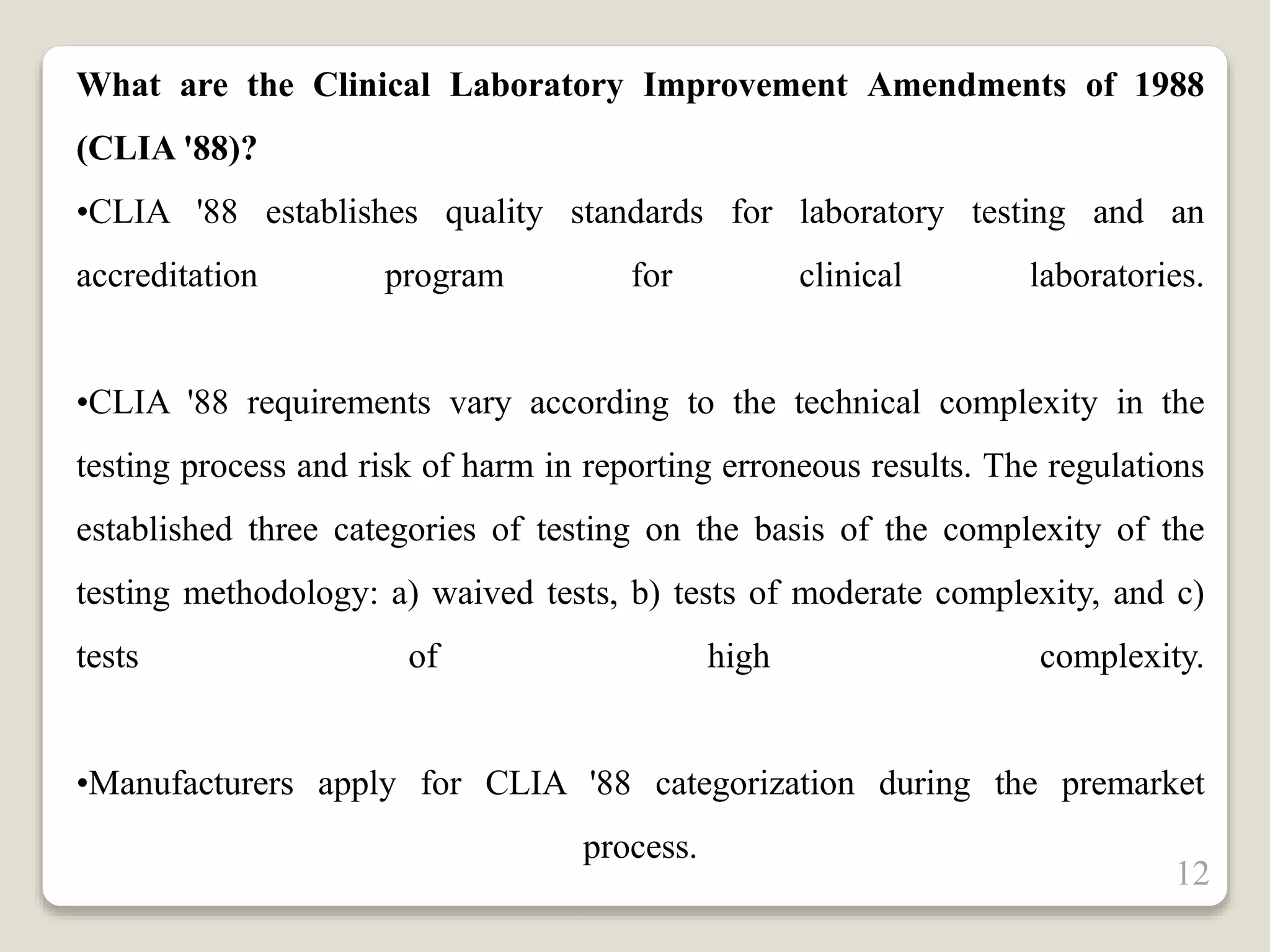 Regulatory approval process for invitro diagnostics in us | PPTX