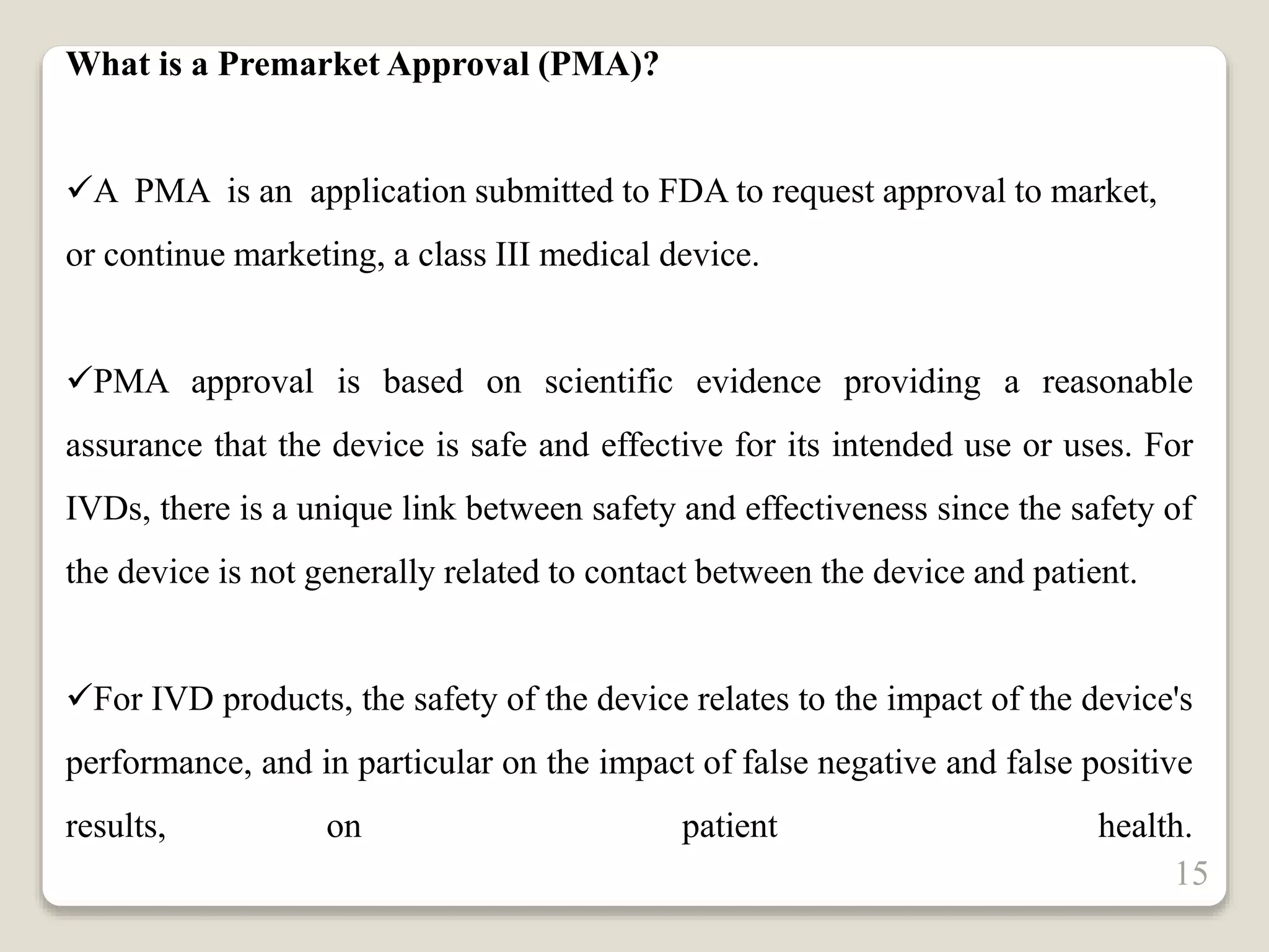 Regulatory approval process for invitro diagnostics in us | PPTX