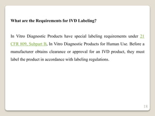 Regulatory approval process for invitro diagnostics in us | PPTX