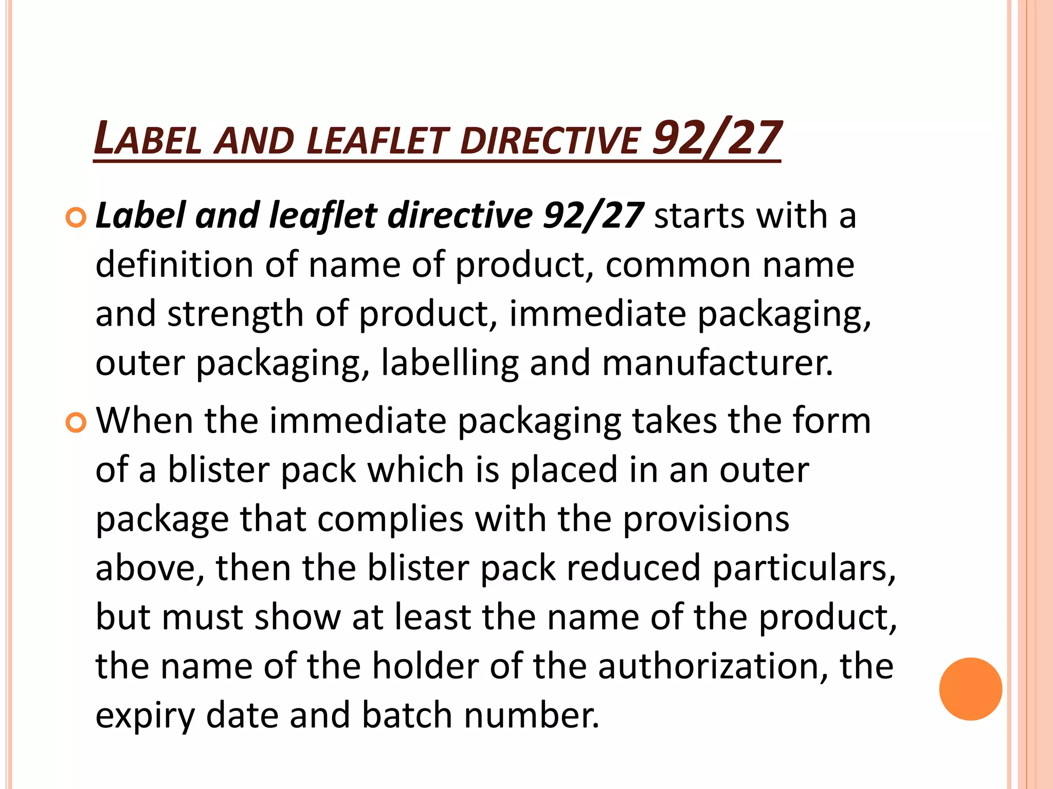 Regulatory aspects of packaging | PPTX