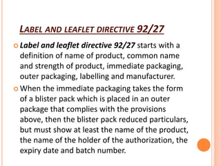 Regulatory aspects of packaging | PPTX