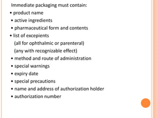 Regulatory aspects of packaging | PPTX