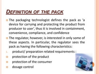 Regulatory aspects of packaging | PPTX