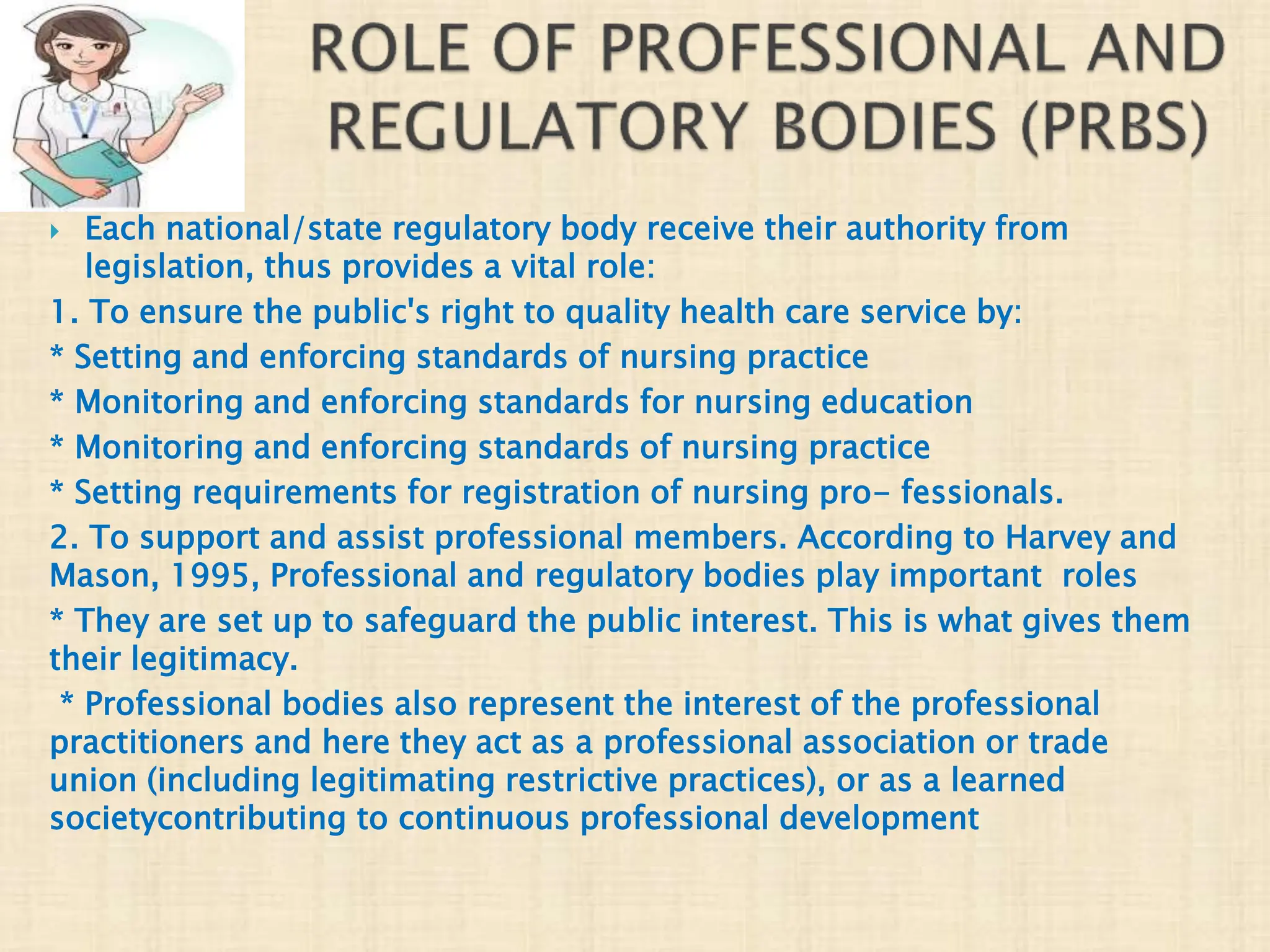 regulatory bodies. INC , SNRC, TNAI , ICN, CNA AND OTHERS.Dpptx | PPTX