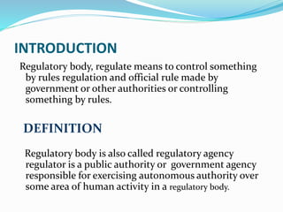 Regulatory body | PPTX