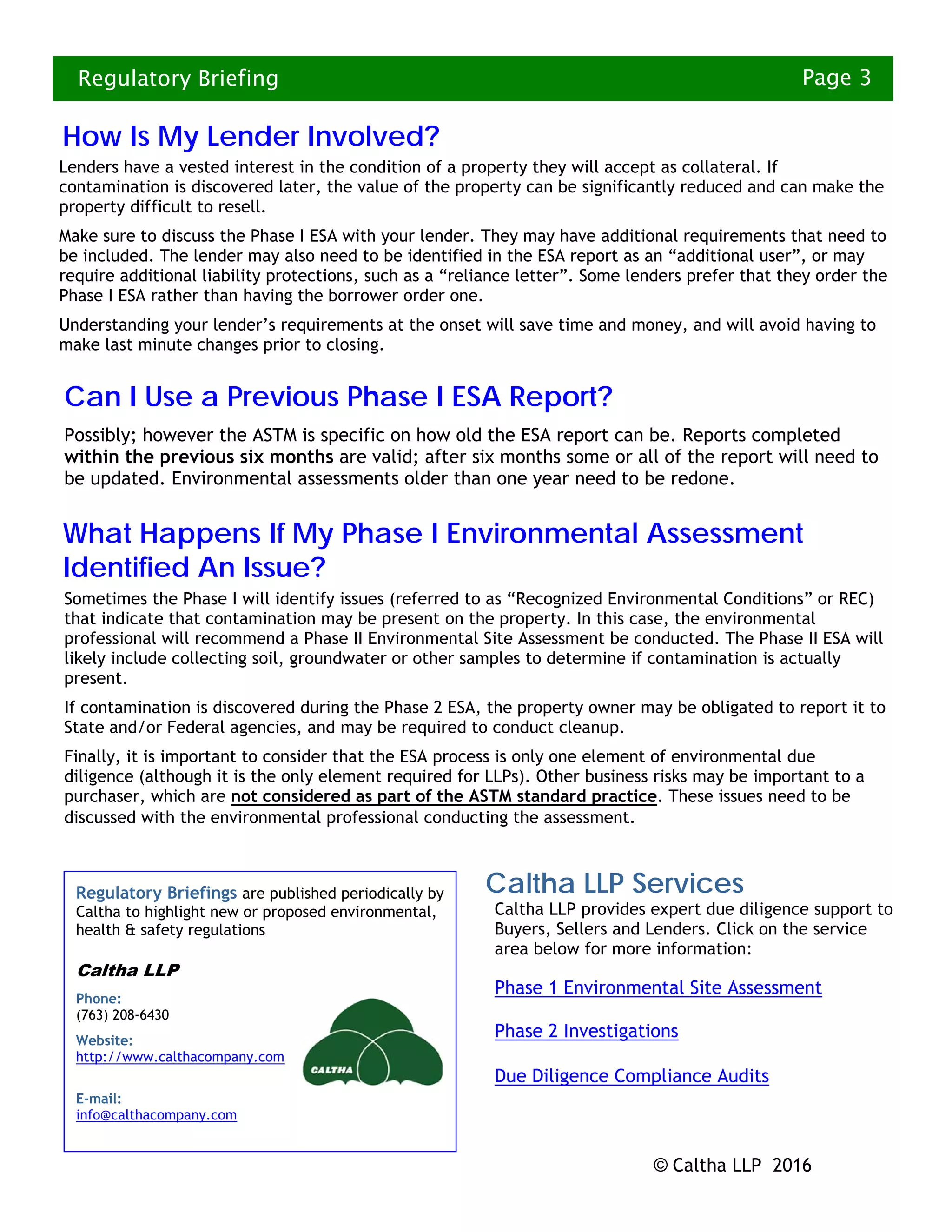 Phase 1 Environmental Site Assessment Buyer's Guide | PDF
