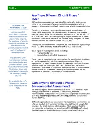 Phase 1 Environmental Site Assessment Buyer's Guide | PDF