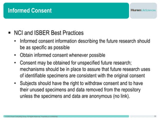 Regulatory considerations for biorepositories webinar | PDF