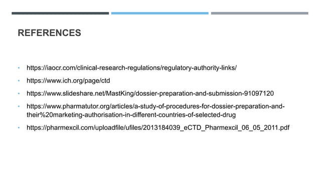 Regulatory dossier preparation and submission as per CTD format | PPTX ...