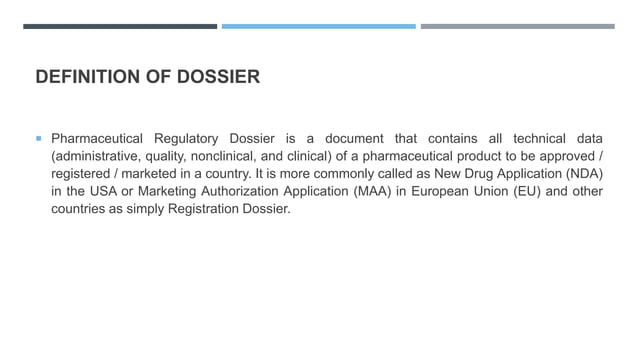 Regulatory dossier preparation and submission as per CTD format | PPTX ...