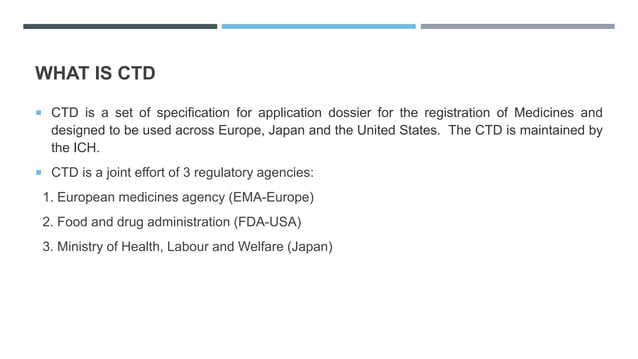 Regulatory dossier preparation and submission as per CTD format | PPTX ...