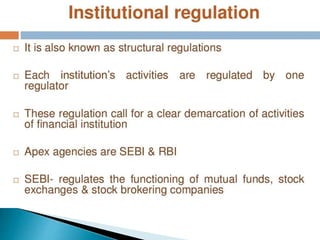 Regulatory framework for financial services in INDIA | PPTX