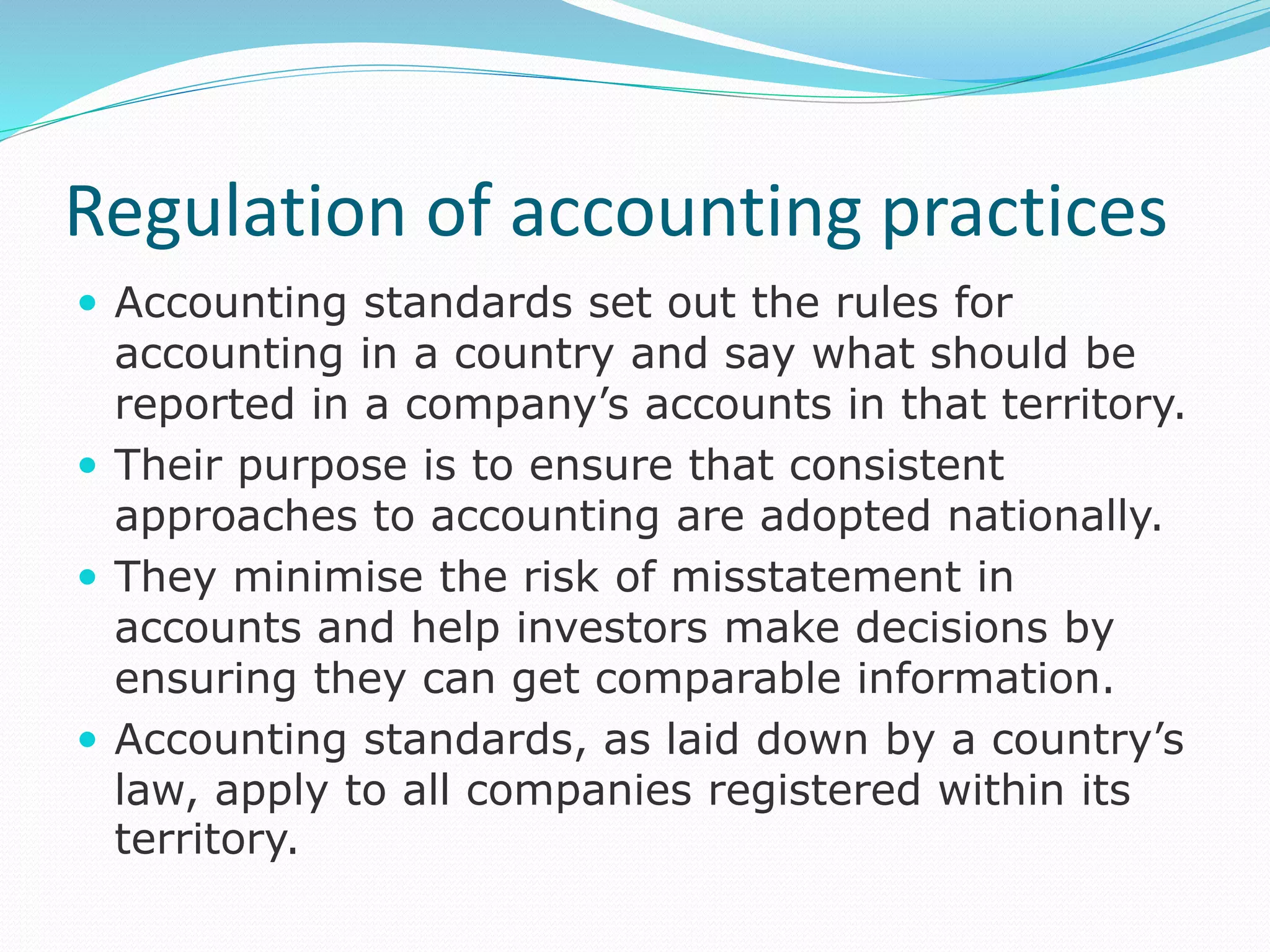 Regulatory framework for accounting standards | PPTX